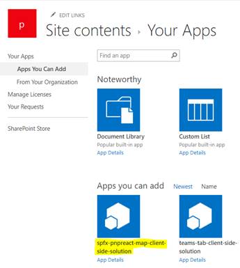 PnP Map Control In SharePoint Framework